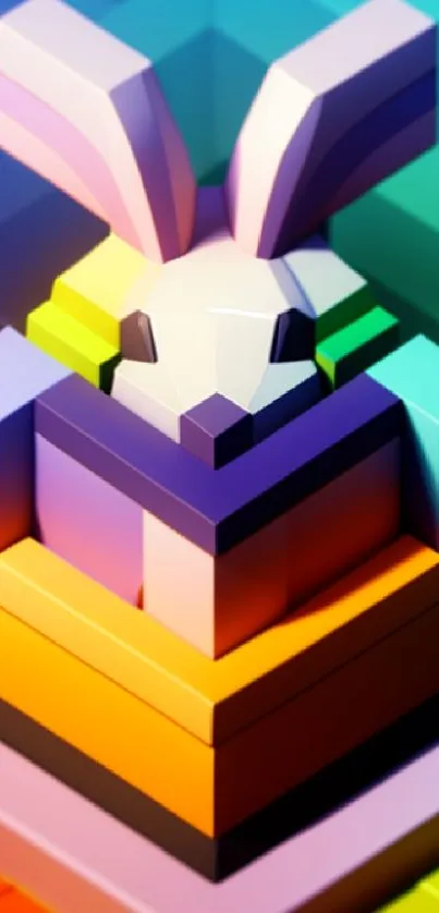 3D Colorful Rabbit Art - free download