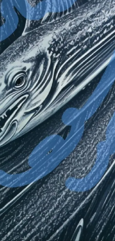 Abstract Fish in Blue Waves - free download