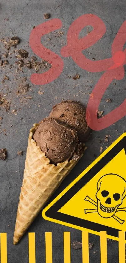 Abstract Ice Cream Warning Art - free download