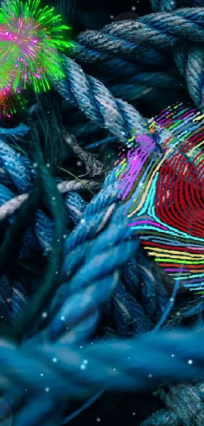 Abstract Ropes and Heart Art - free download