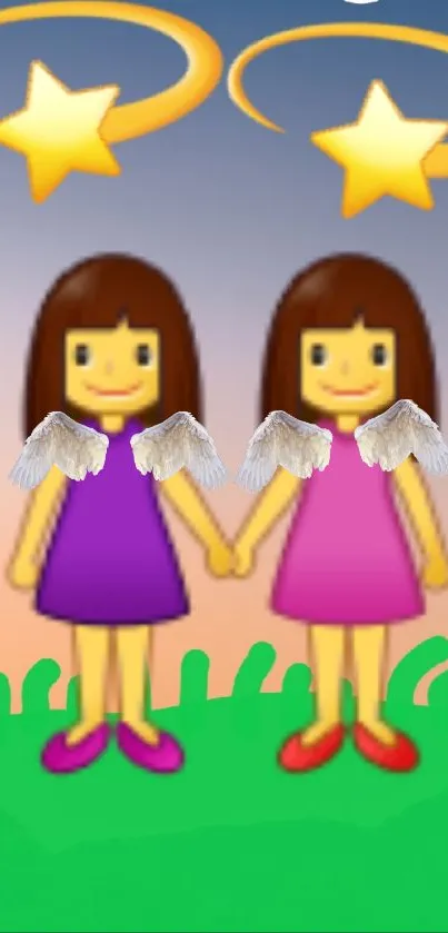 Adorable Angel Emoji Duo - free download