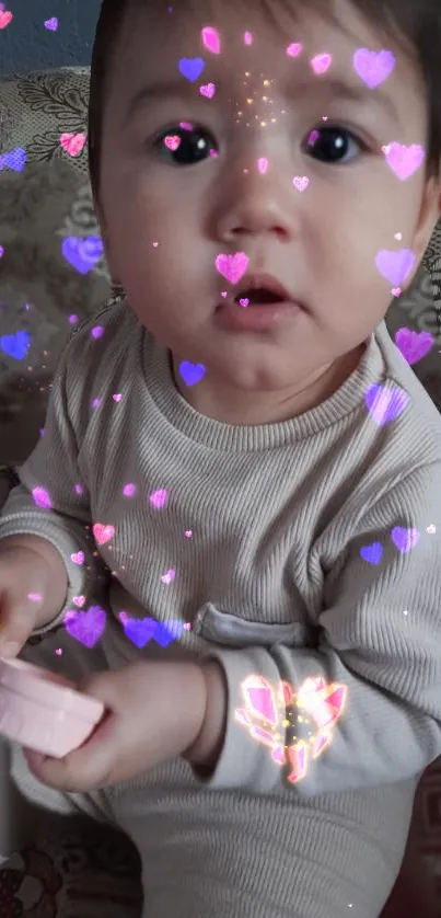Adorable Baby with Heart Effects - free download