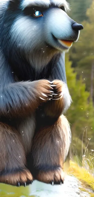 Adorable Cartoon Bear Scene - free download