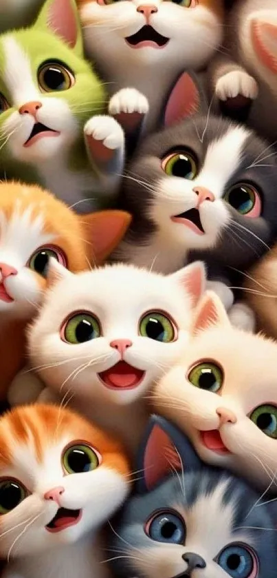 Cute Cartoon Cats Wallpaper - free download