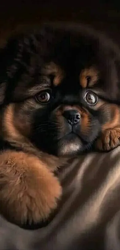 Adorable Puppy Dark Wallpaper - free download