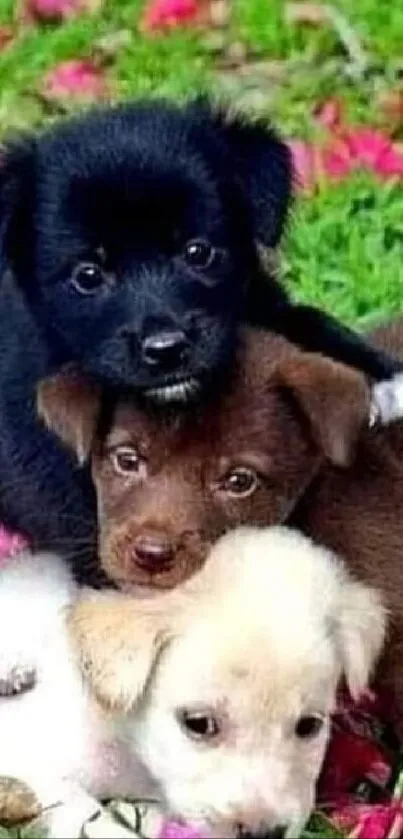 Adorable Puppy Trio Wallpaper - free download