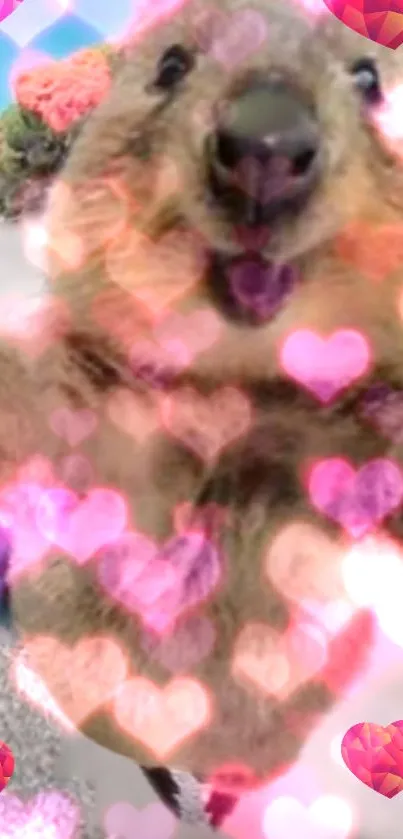 Adorable Quokka Heart Wallpaper - free download