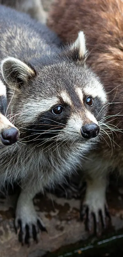 Adorable Raccoons Mobile Wallpaper - free download