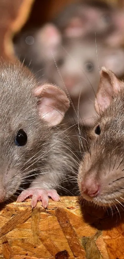 Adorable Rats in Wooden Shelter - free download