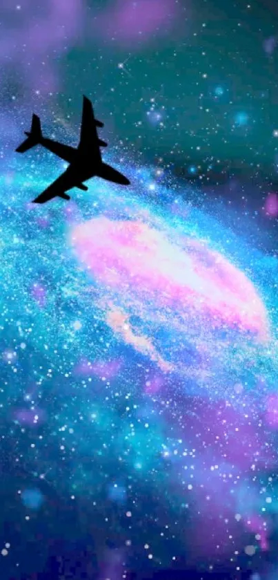 Airplane in Galaxy Wallpaper - free download