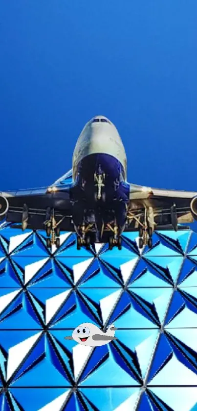 Airplane Over Geometric Design - free download