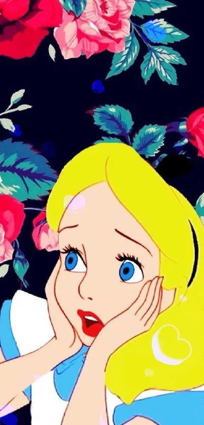 Alice Floral Fantasy Wallpaper - free download