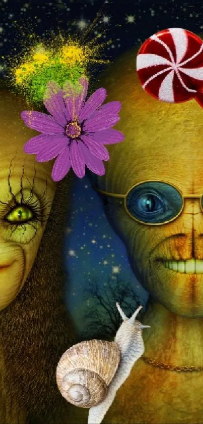 Alien Couple Surreal Art - free download