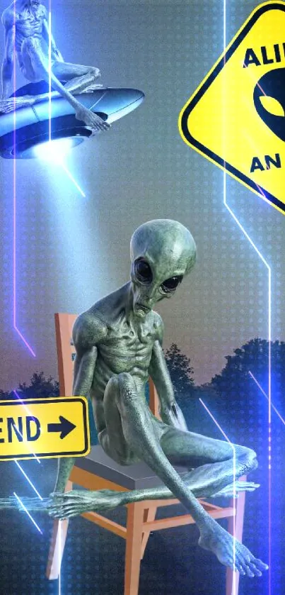 Alien Encounter Mobile Wallpaper - free download