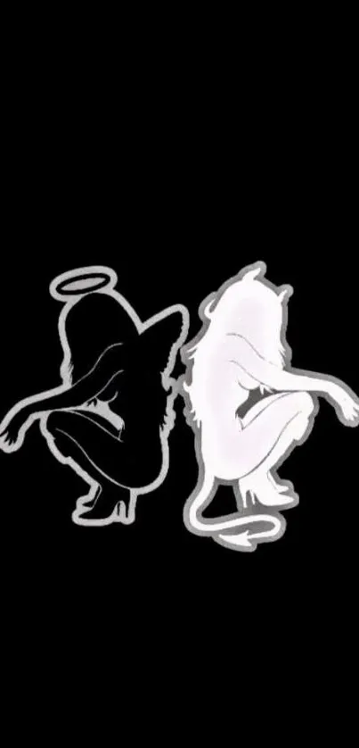 Angel vs Devil Silhouette Wallpaper - free download