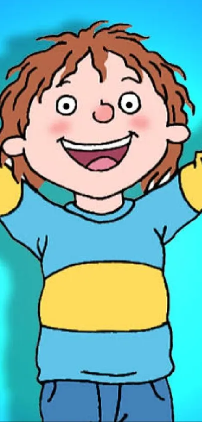 Animated Child on Blue Background - free download