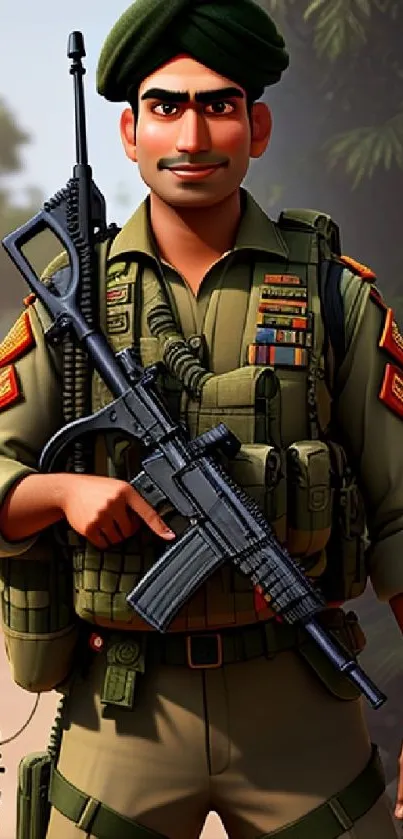 Animated Soldier Mobile Wallpaper - free download