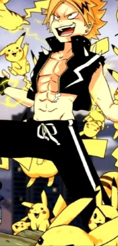 Anime Character with Pikachu - free download