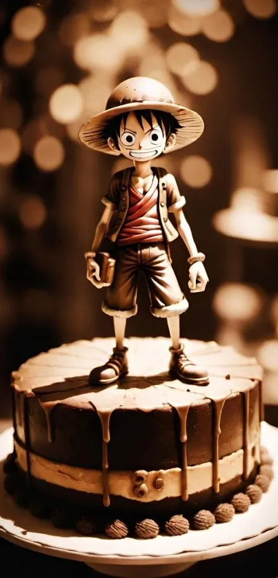 Anime Figure on Chocolate Cake - free download