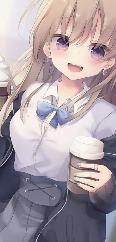 Anime Girl Coffee Break - free download
