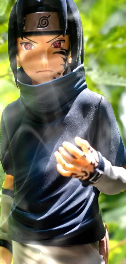 Anime Ninja Figure in Forest - free download