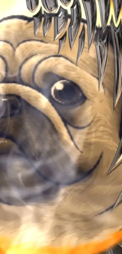 Anime Pug Warrior Wallpaper - free download