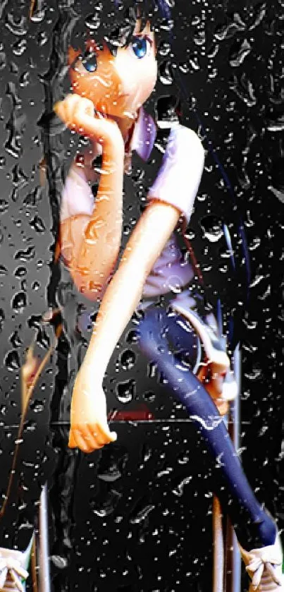 Anime Raindrop Reflection Art - free download