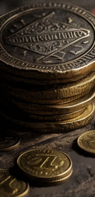 Antique Coin Stack Wallpaper - free download