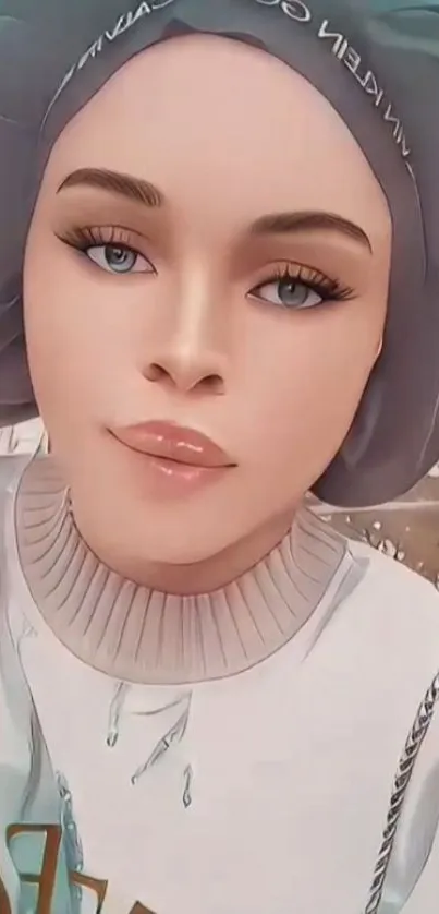 Artistic Cartoon Portrait Wallpaper - free download