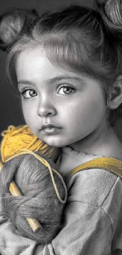 Artistic Child with Yarn - free download