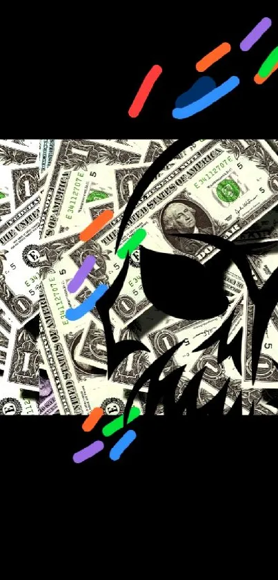 Artistic Money Skull Wallpaper - free download