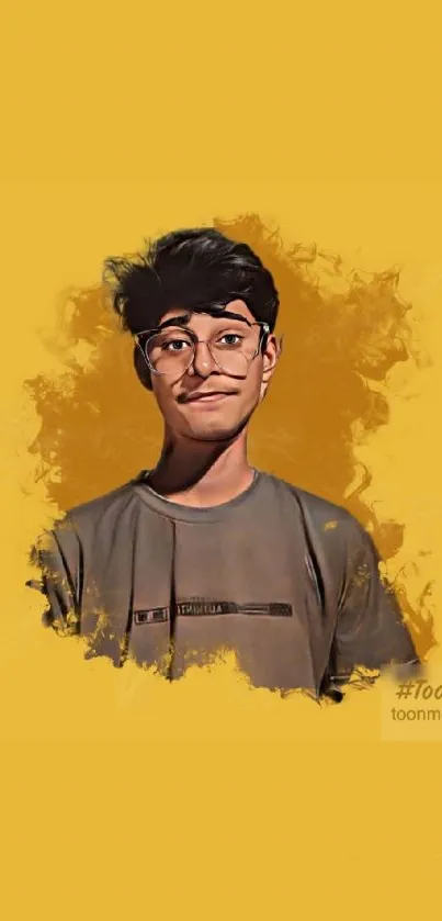 Artistic Portrait on Yellow - free download