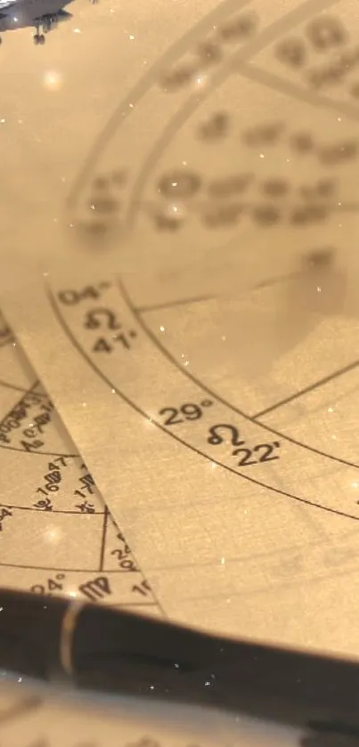 Astrology Chart and Pen Wallpaper - free download