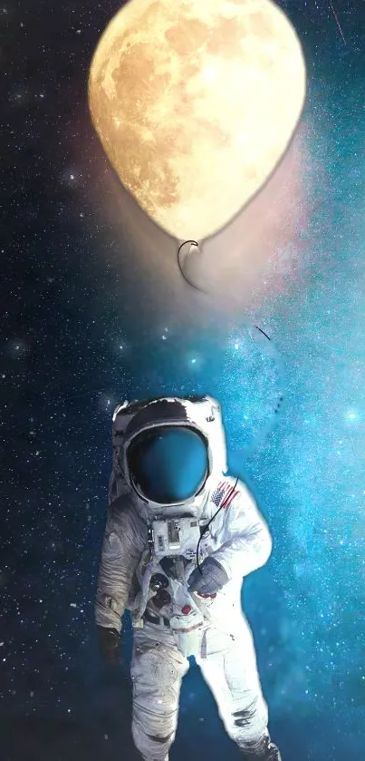 Astronaut and Moon Surreal Art - free download