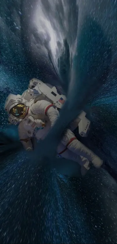 Astronaut Floating in Galaxy - free download