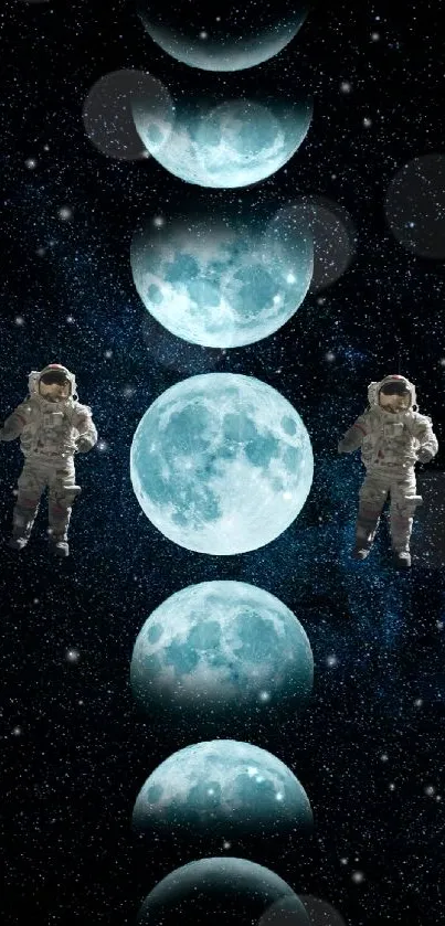 Astronaut Moon Phases Wallpaper - free download