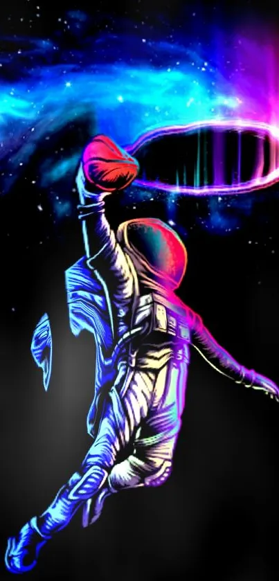 Astronaut Dunking in Space Art - free download