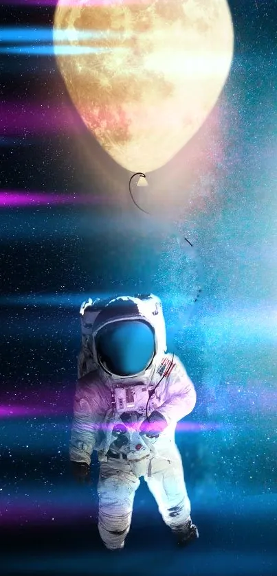Astronaut with Moon Balloon - free download