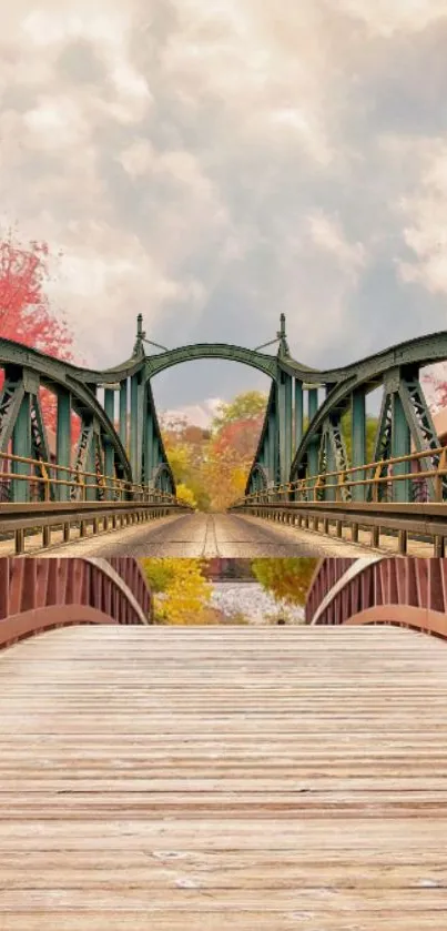 Autumn Bridge Serenity Wallpaper - free download