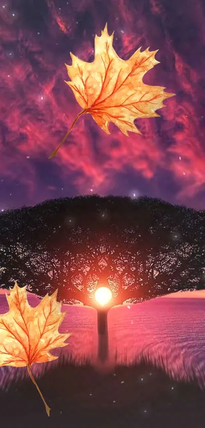 Autumn Fantasy Sunset Wallpaper - free download