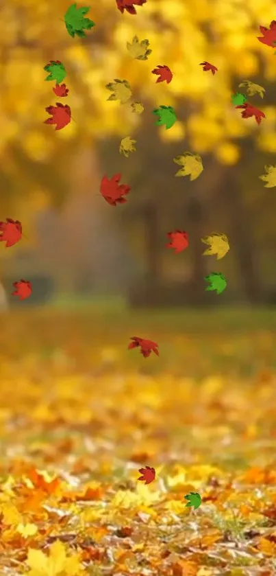 Autumn Leaves Falling Wallpaper - free download