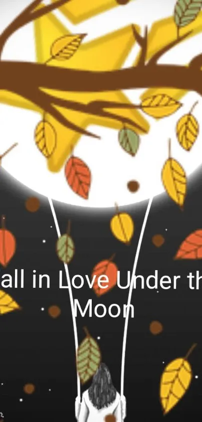 Autumn Moon Swing Wallpaper - free download