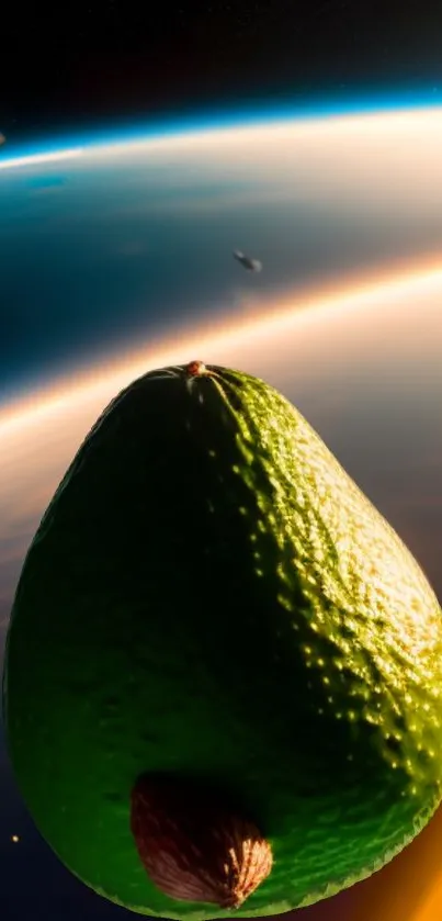 Avocado in Space Wallpaper - free download