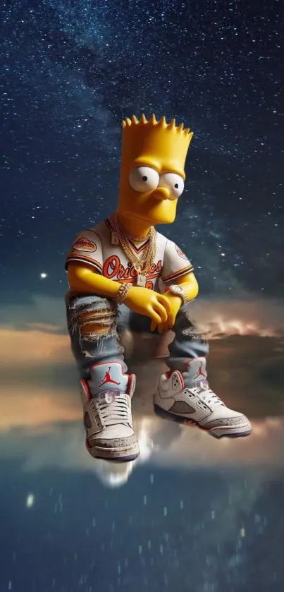 Bart on Cloudy Night Sky - free download