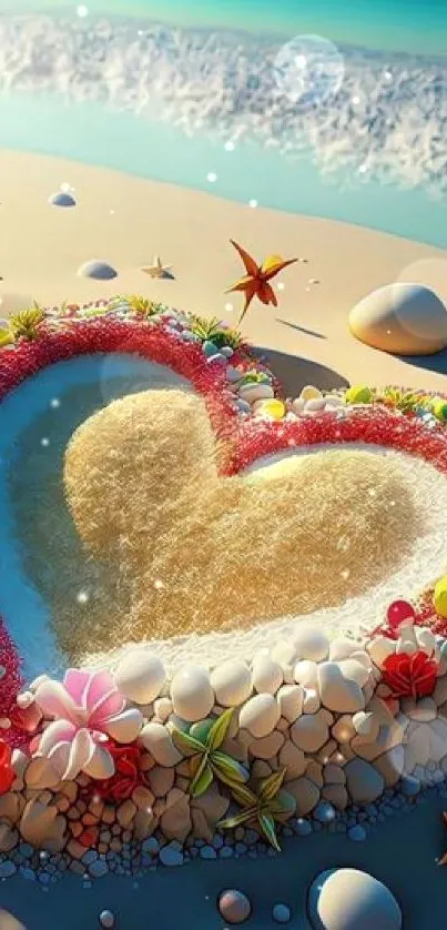 Beach Heart Sand Art - free download
