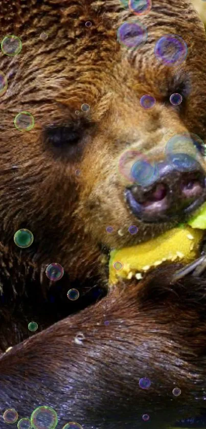 Bear with Bubbles Wallpaper - free download