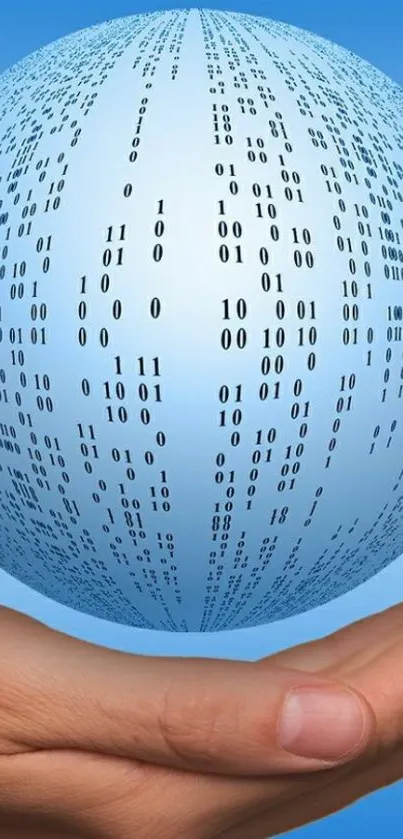 Binary Globe in Hand Wallpaper - free download