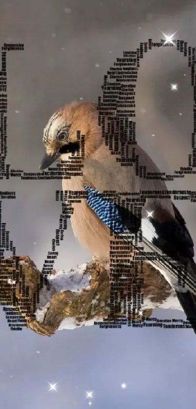 Bird and Love Text Wallpaper - free download
