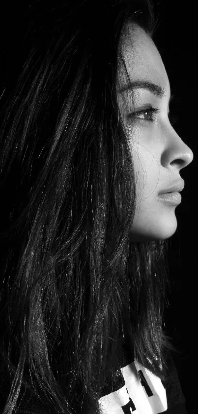 Black and White Profile Portrait - free download