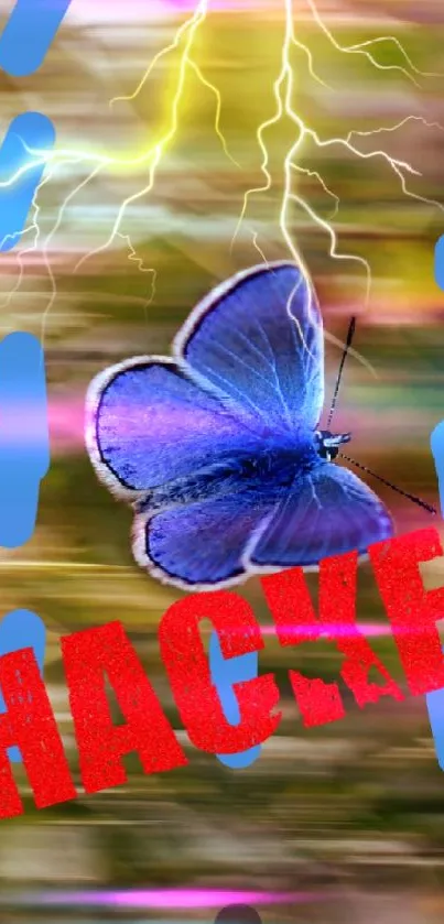 Blue Butterfly Hacking Wallpaper - free download